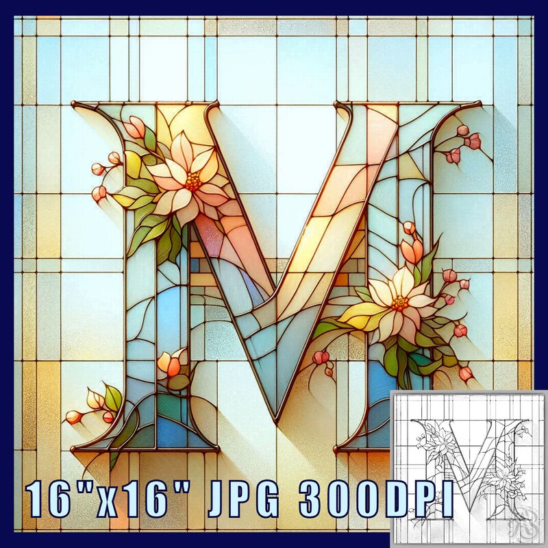 Stained Glass Letter M - Etsy