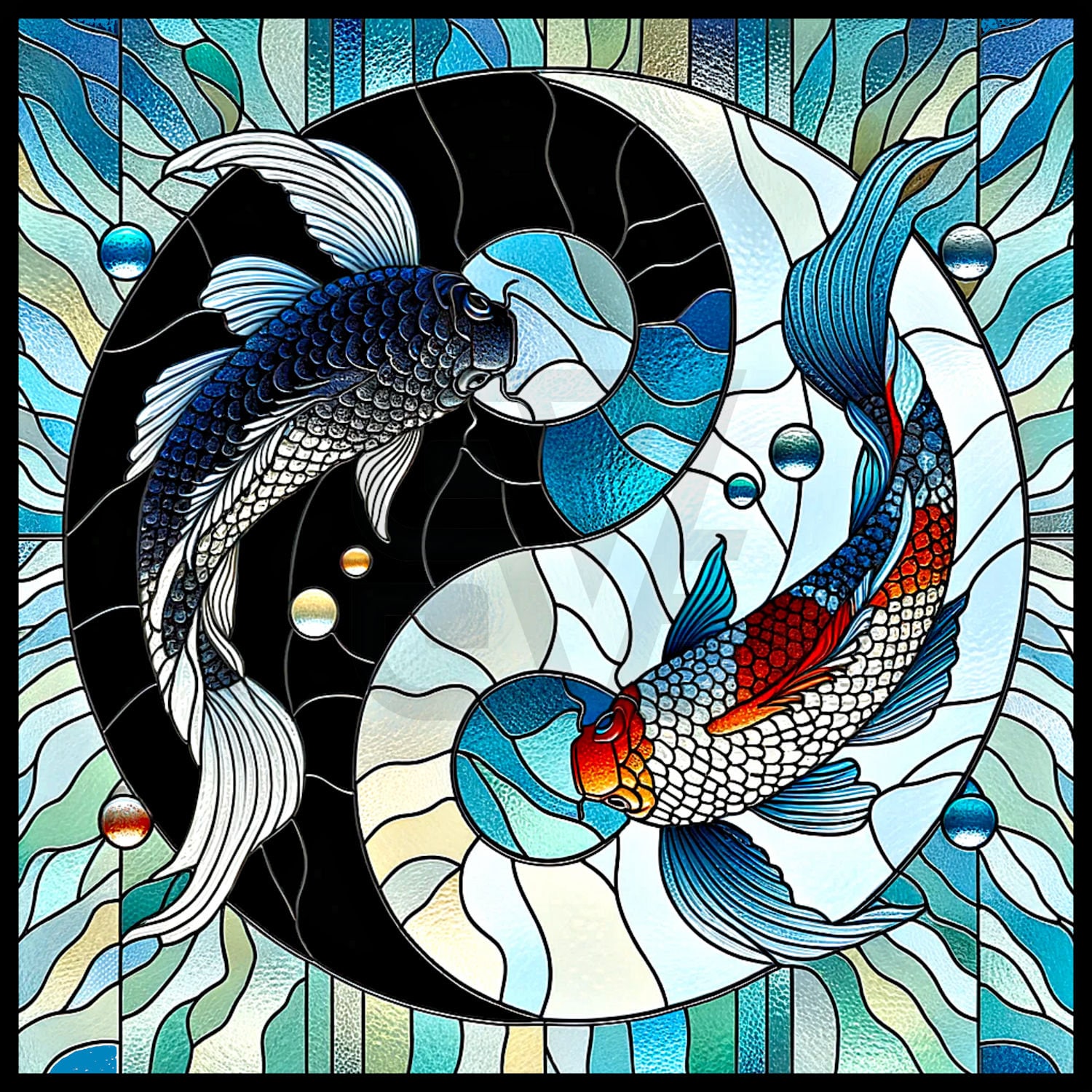 Koi Fish Stained Glass Template Flora And Fauna Stained Glass Windows