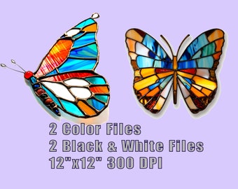 Stained Glass Butterfly Digital Art - Etsy