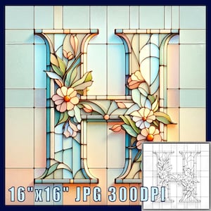 Stained Glass H Letter Pattern - Etsy