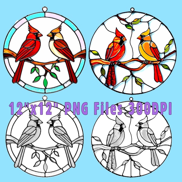 Stained Glass Cardinal Pattern - Etsy