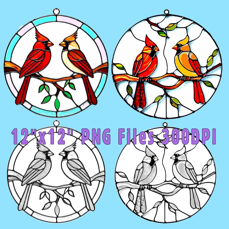 Stained Glass Cardinal Patterns - Etsy