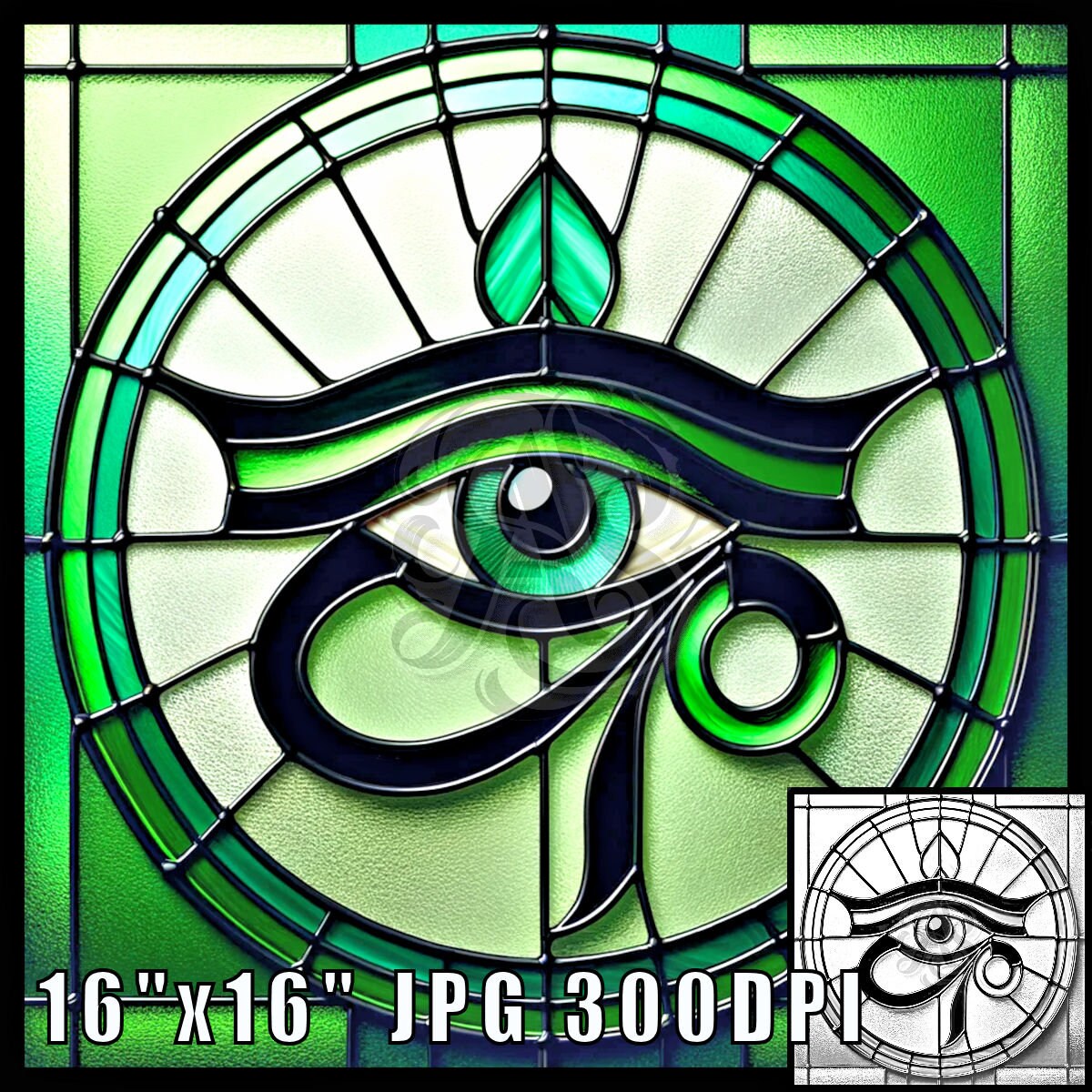 Eye of Horus Symbol Stained Glass Pattern Print, Download Digital Art ...