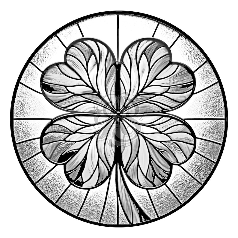 Lucky Clover Stained Glass Style Prints, Download Digital Art ...