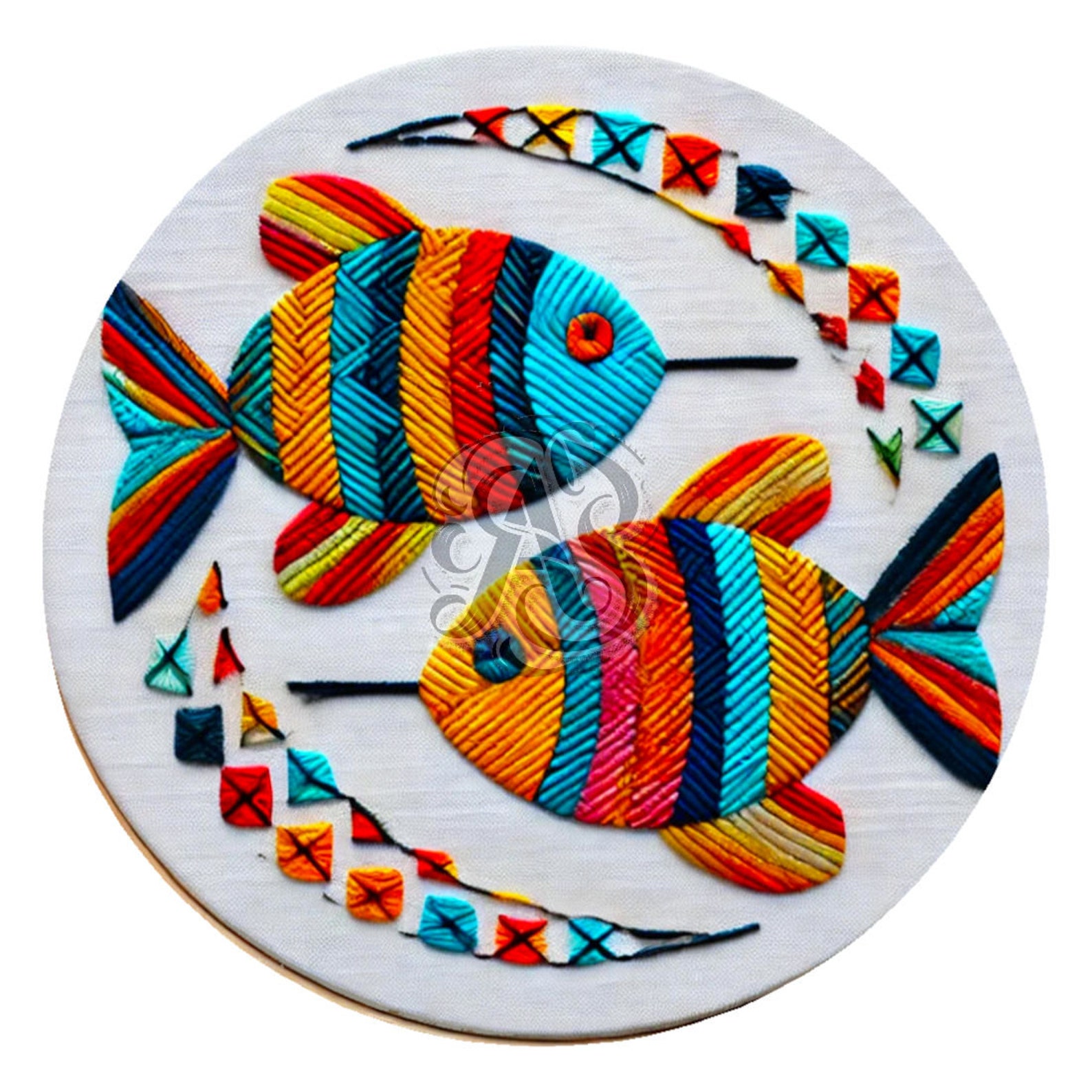 Cute Fish Embroidery Pattern Print DIY Hand Embroidery JPG Digital ...