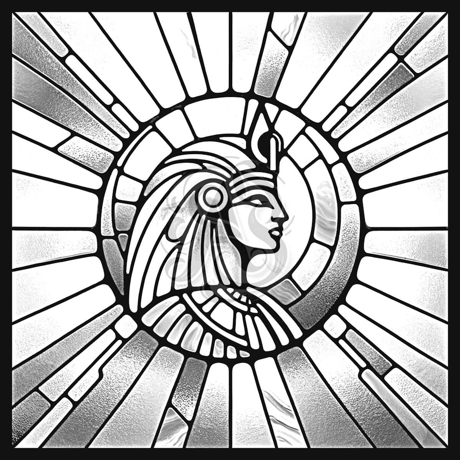 Egyptian God Ra Stained Glass Pattern Print, Download Digital Art, up ...