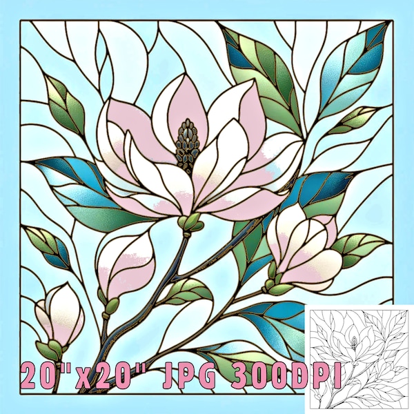 Stained Glass Magnolia - Etsy