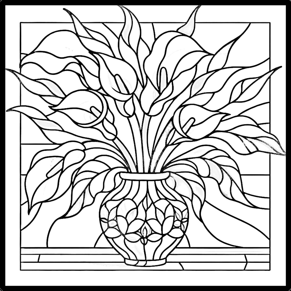 Calla Lily Flower Stained Glass Pattern Print Download - Etsy