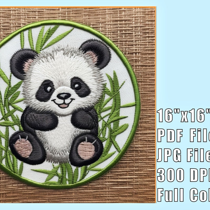 Panda Embroidery - Etsy