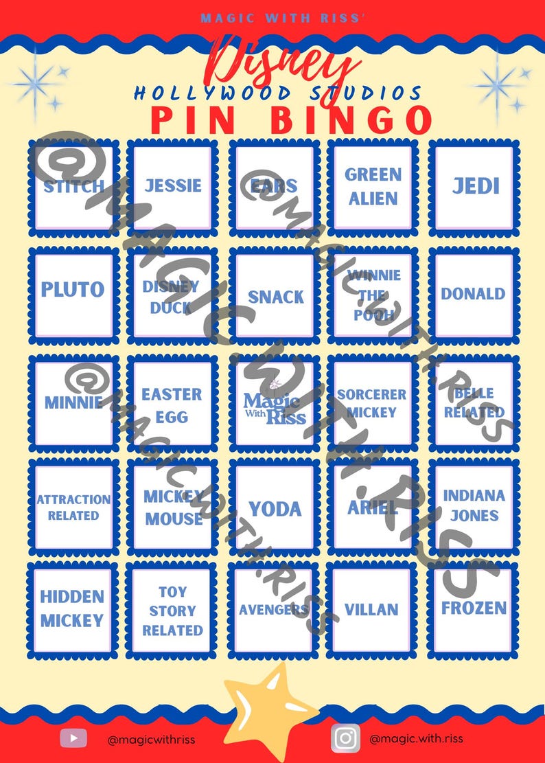Pin Bingo WDW Card Large Bundle - Etsy Australia