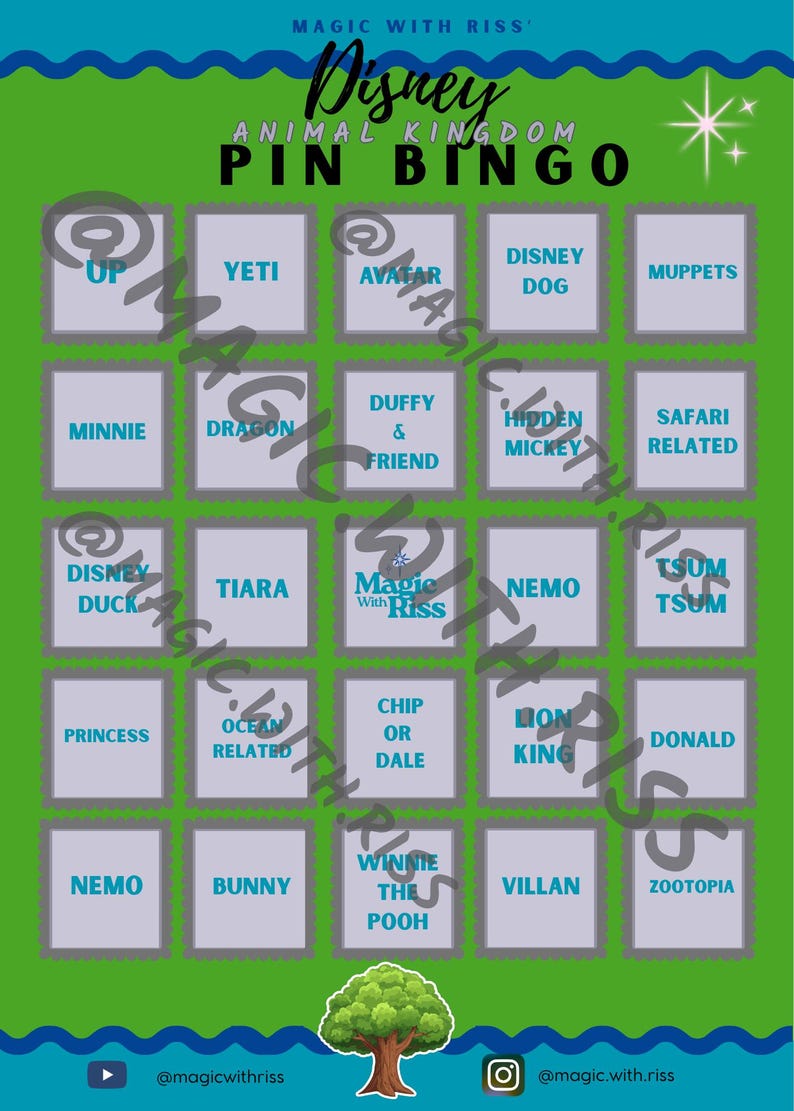 Pin Bingo WDW Card Large Bundle - Etsy Australia