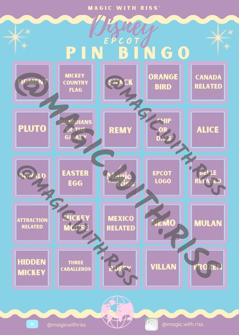 Pin Bingo WDW Card Large Bundle - Etsy Australia