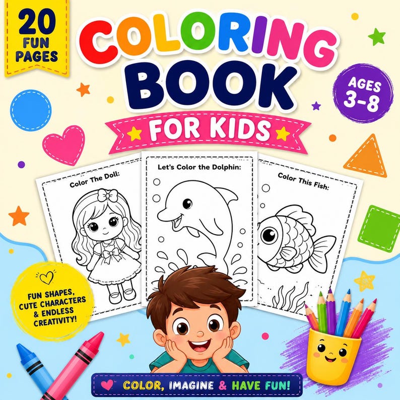 Kids Coloring Book Bundle | Printable Coloring Pages for Toddlers ...