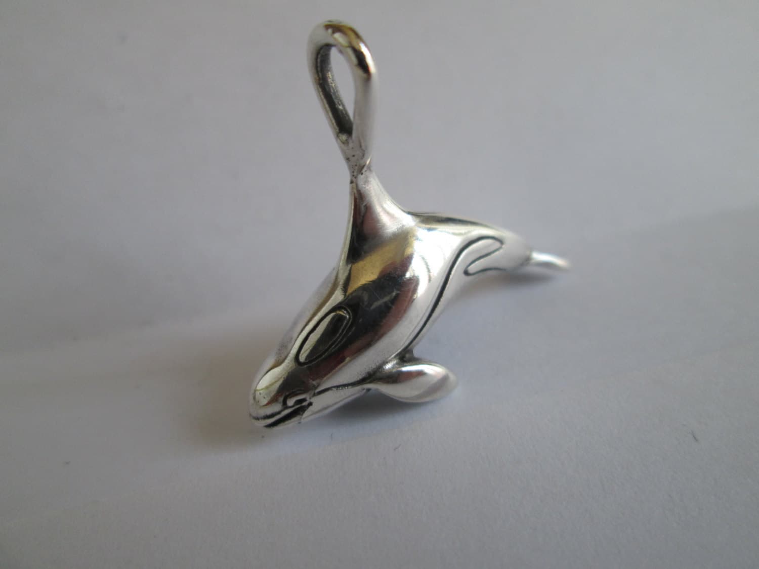 MEDIUM ORCA PENDANT Sterling Silver Whale Necklace Orca | Etsy
