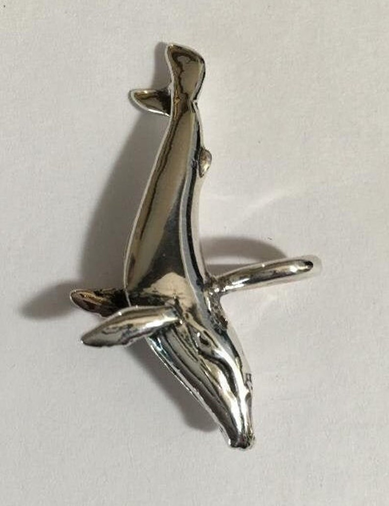 Sterling Silver Medium Humpback WHALE PENDANT, Whalejewelry ...
