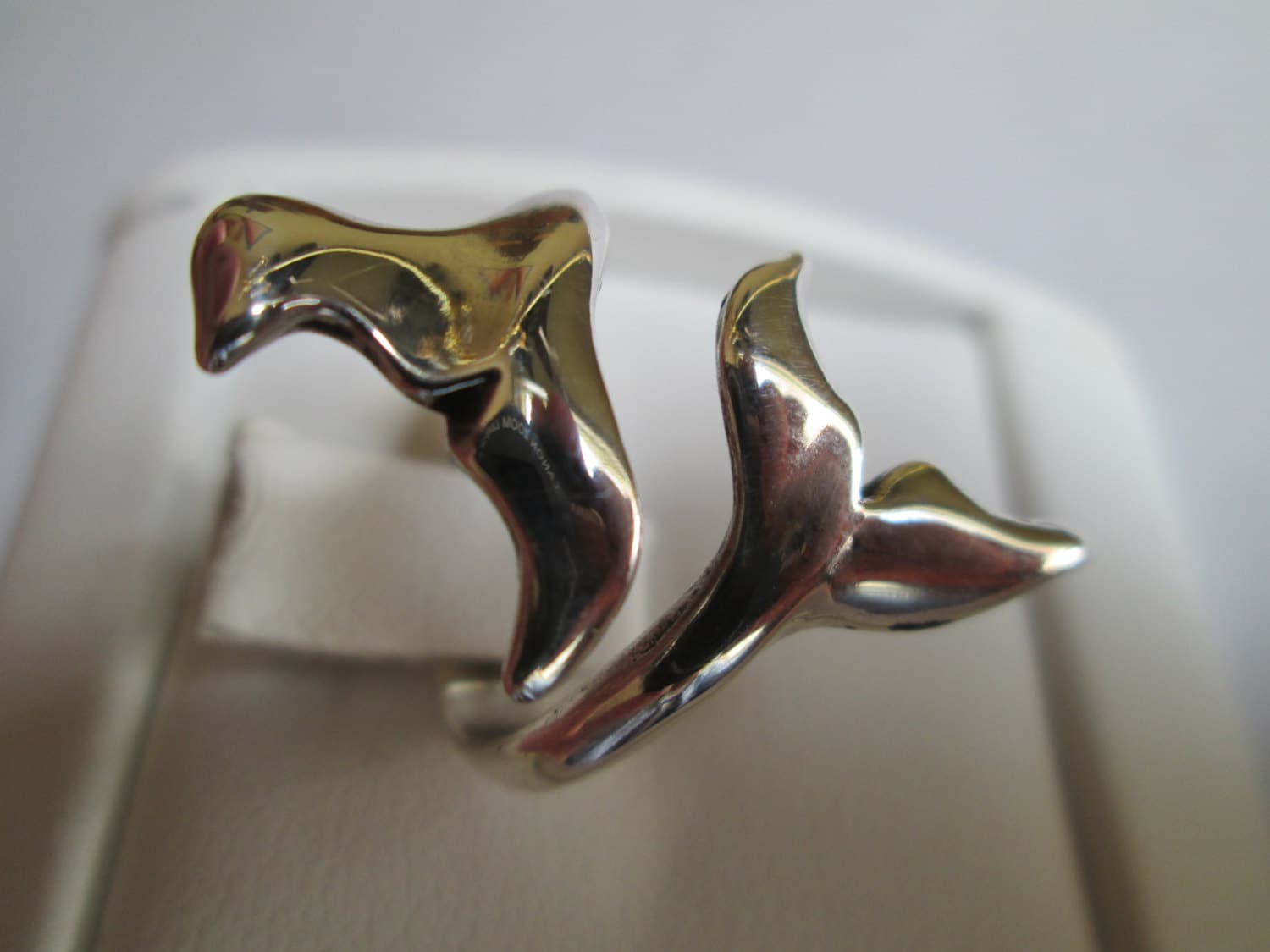 Sterling Silver Double Whale Tail Ring, Adjustable Fluke Jewelry - Etsy