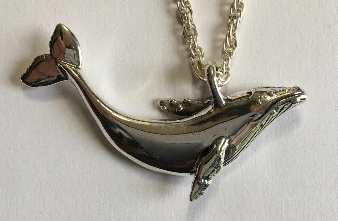 LARGE 2.D HUMPBACK WHALE Pendant, Ships Immediately. Free Shipping in ...