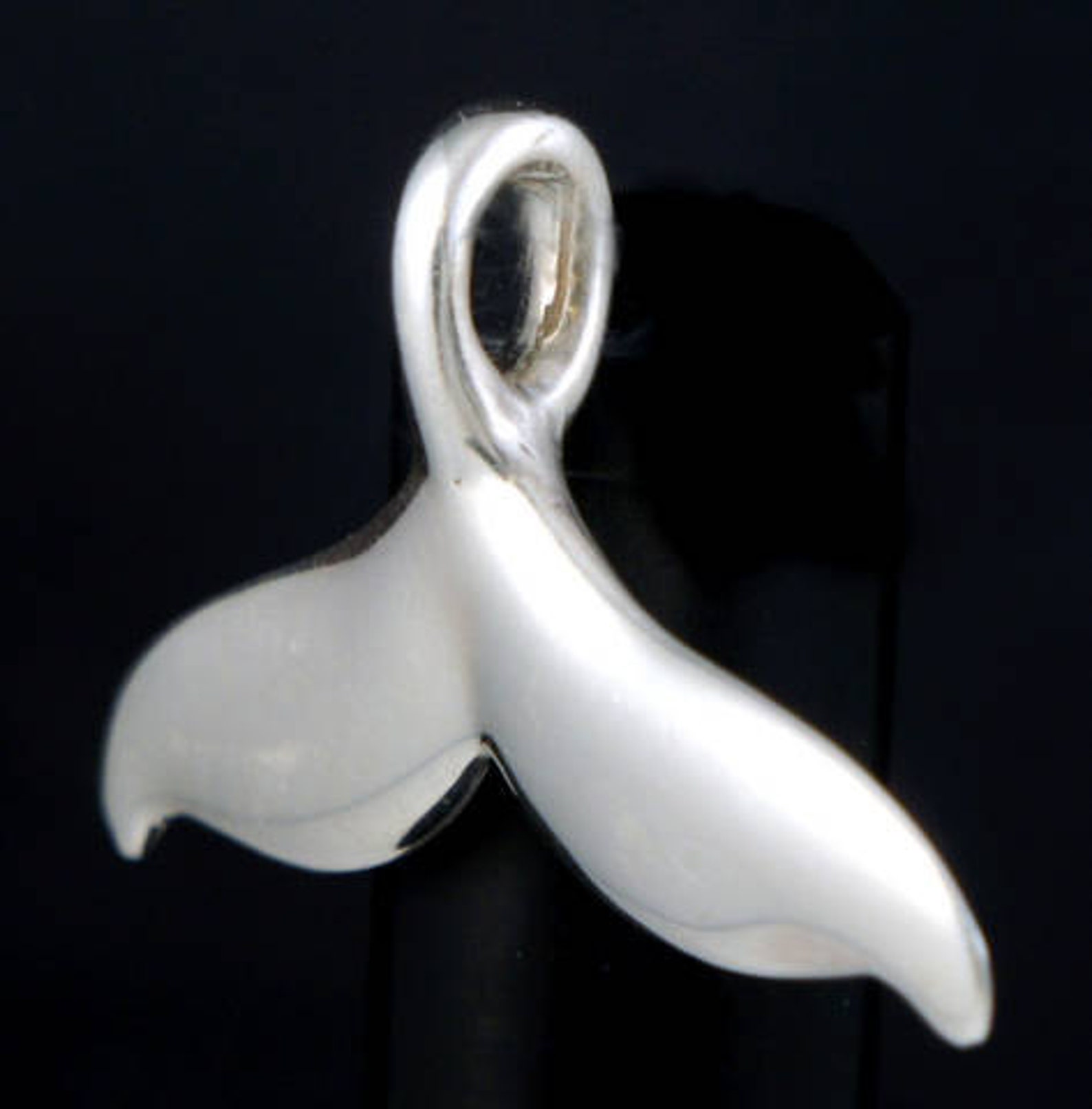 Sterling Silver Whale Tail Pendant Necklace, Leather Cord - Etsy
