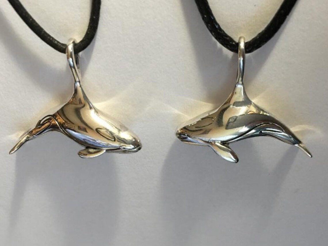 MEDIUM ORCA PENDANT Sterling Silver, Whale Necklace, Orca Necklace ...