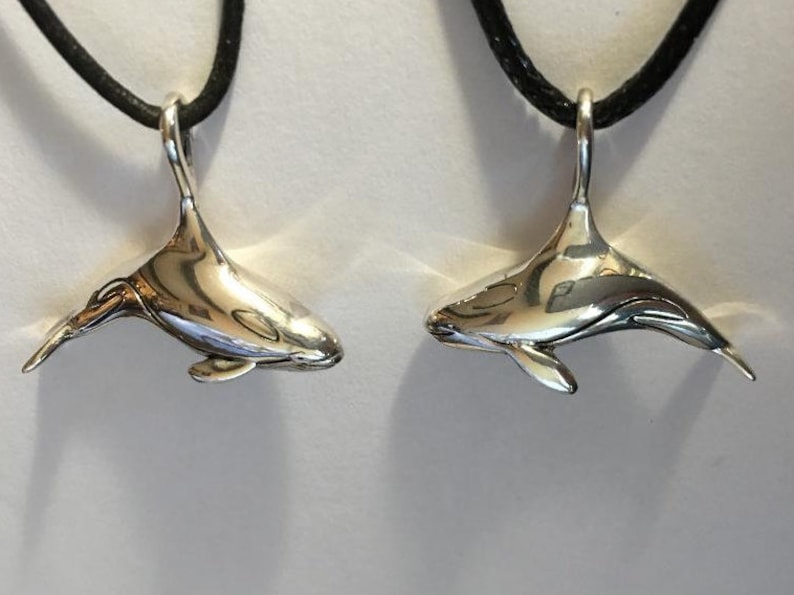 MEDIUM ORCA PENDANT Sterling Silver Whale Necklace Orca | Etsy