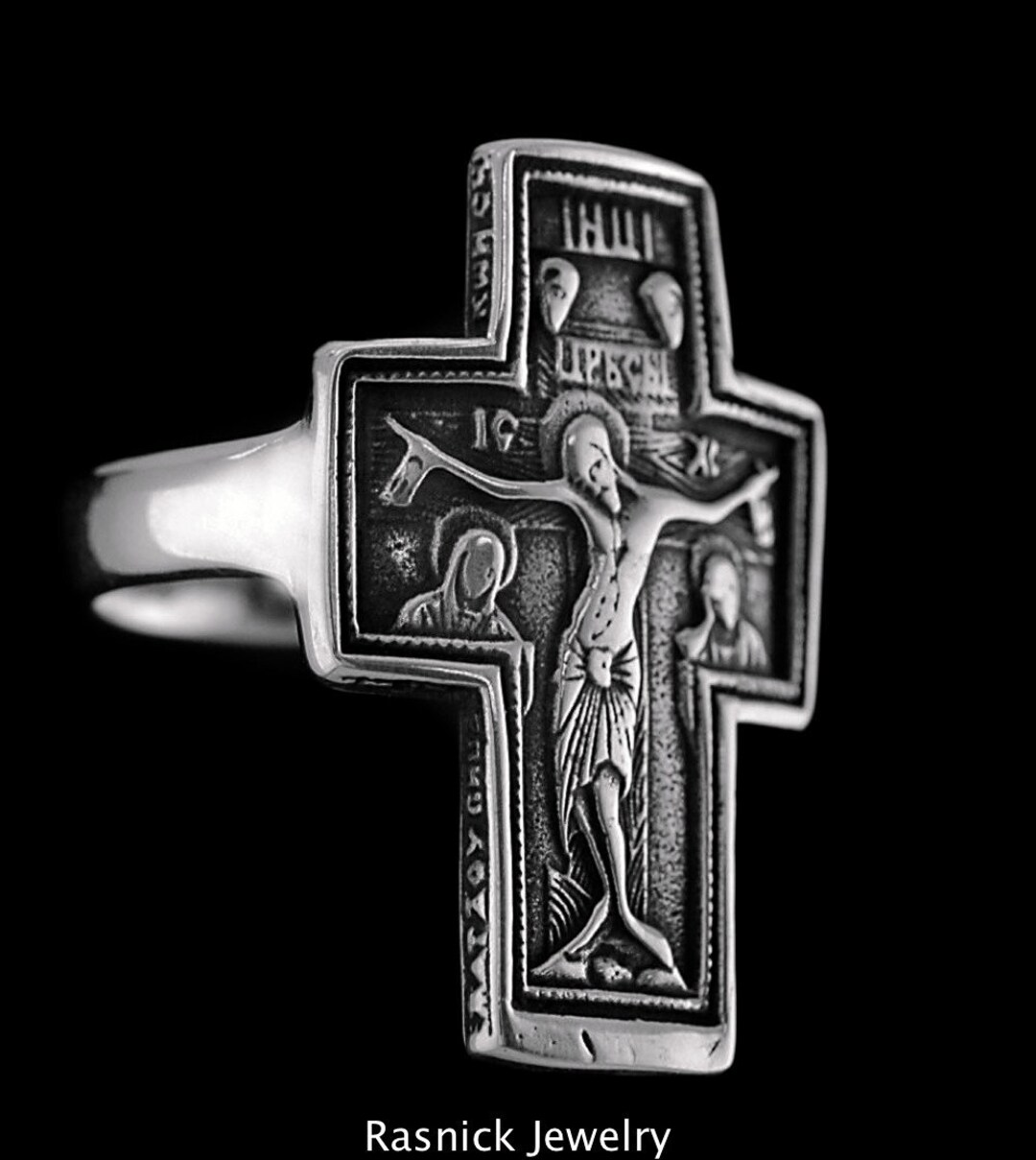 Russian ORTHODOX Cross Ring, Greek Orthodox Cross, Mens Ring, Womans ...