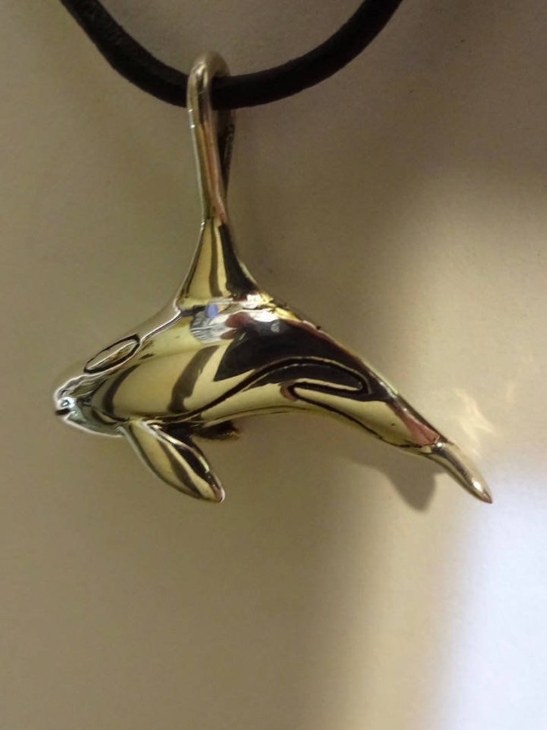 MEDIUM ORCA PENDANT Sterling Silver Whale Necklace Orca - Etsy
