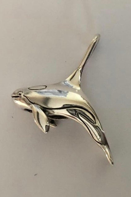 MEDIUM ORCA PENDANT Sterling Silver, Whale Necklace, Orca Necklace ...