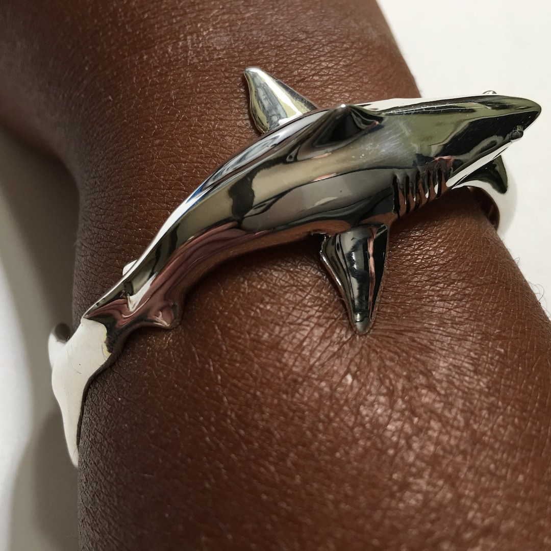 GREAT WHITE SHARK Cuff Bracelet Sharkjewelry Shark Shark - Etsy