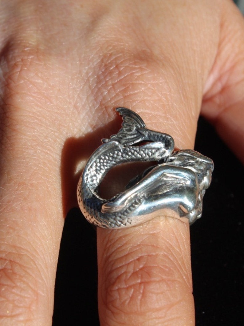 Large MERMAID RING Siren Ring Mermaid Jewelry Mermaids - Etsy