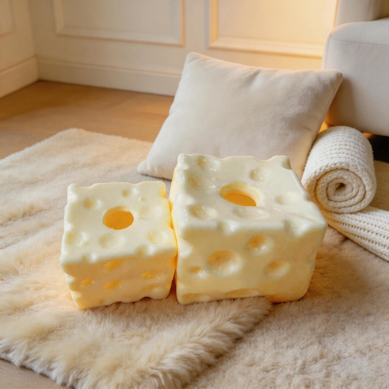 Squishy Kaas Kubus Huid Squishy Speelgoed Cover, Zachte TPR Kaasvormige ...