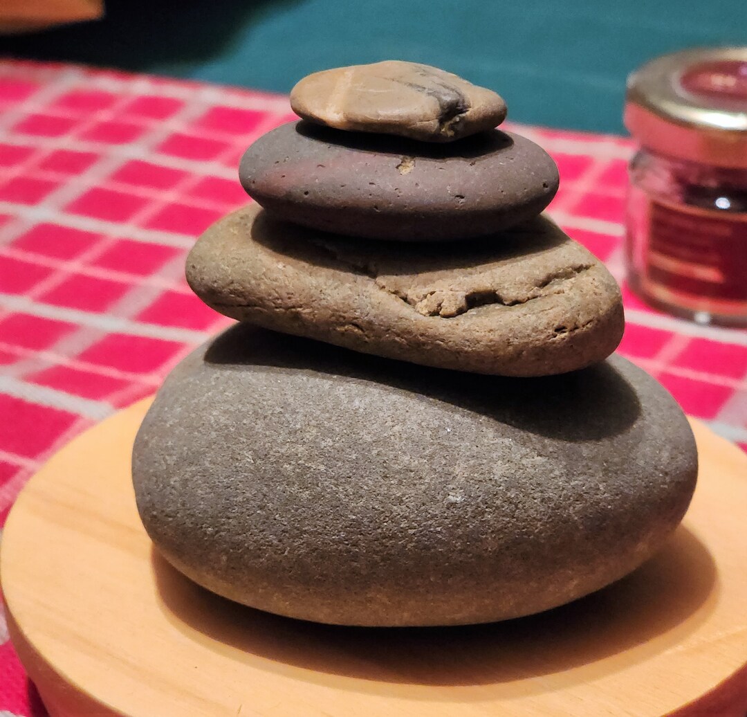 Sweet Earthy Funky Brown Beach Stone Stack 4 Natural Ocean Rocks Zen ...