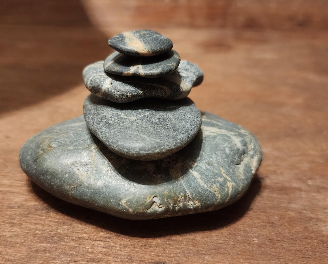 Pretty Stack of 5 Natural Beach Stone Zen Garden Sculpture - Etsy