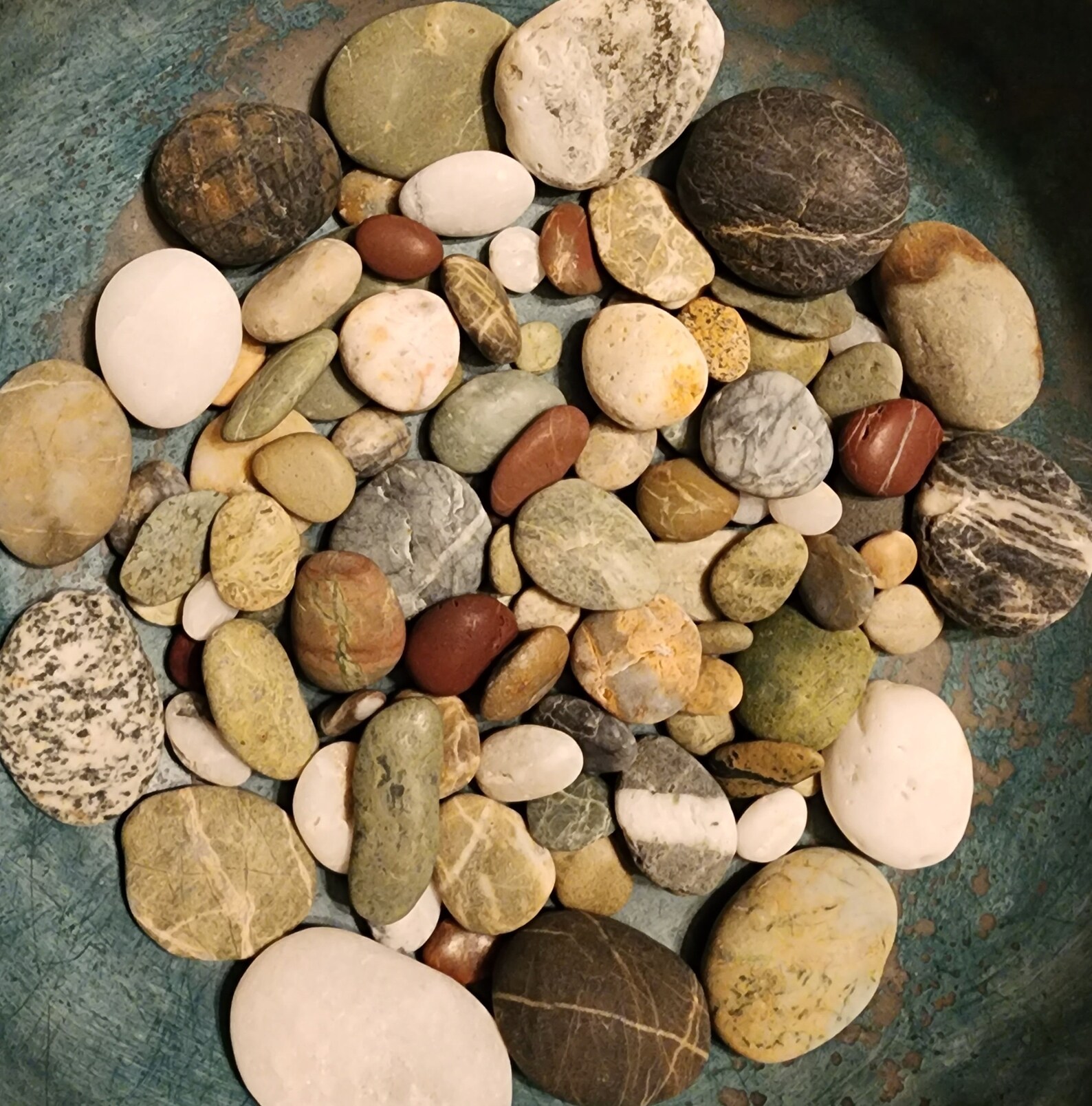 100 Lovely Natural Almost Round and Oval Beach Stones Rock Art Mosaic ...