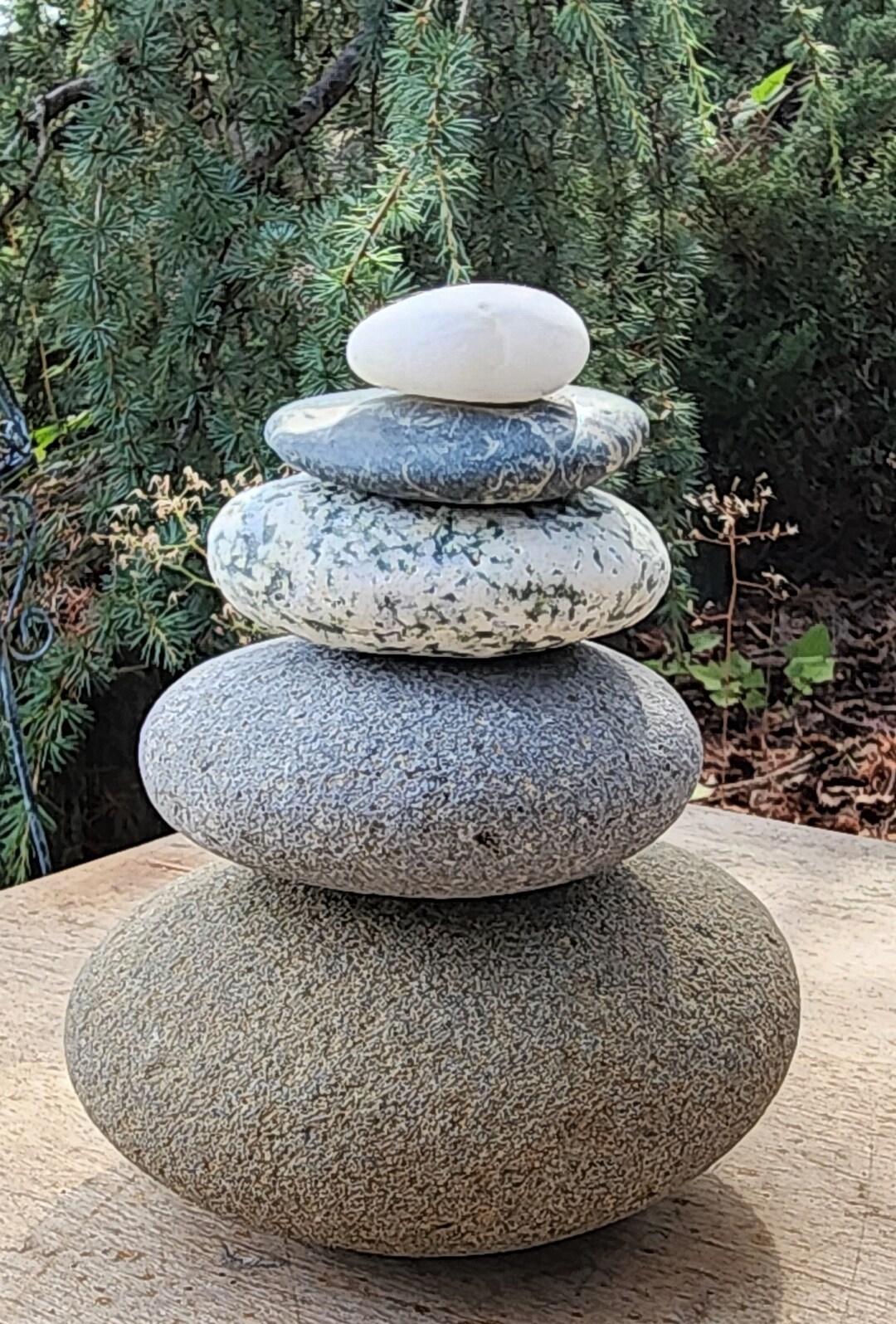 Unique Beach Stone Stack 5 Natural Ocean Rocks Zen Garden Art Sculpture ...