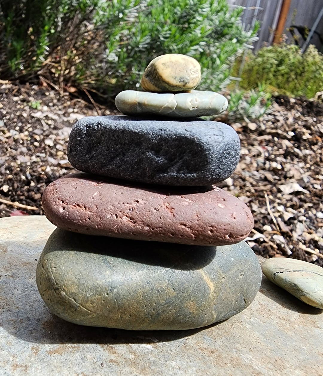 Unique Triangle Beach Stone Stack 7 Natural Ocean Rocks Alter Zen ...