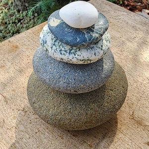Unique Beach Stone Stack 5 Natural Ocean Rocks Zen Garden Art Sculpture ...