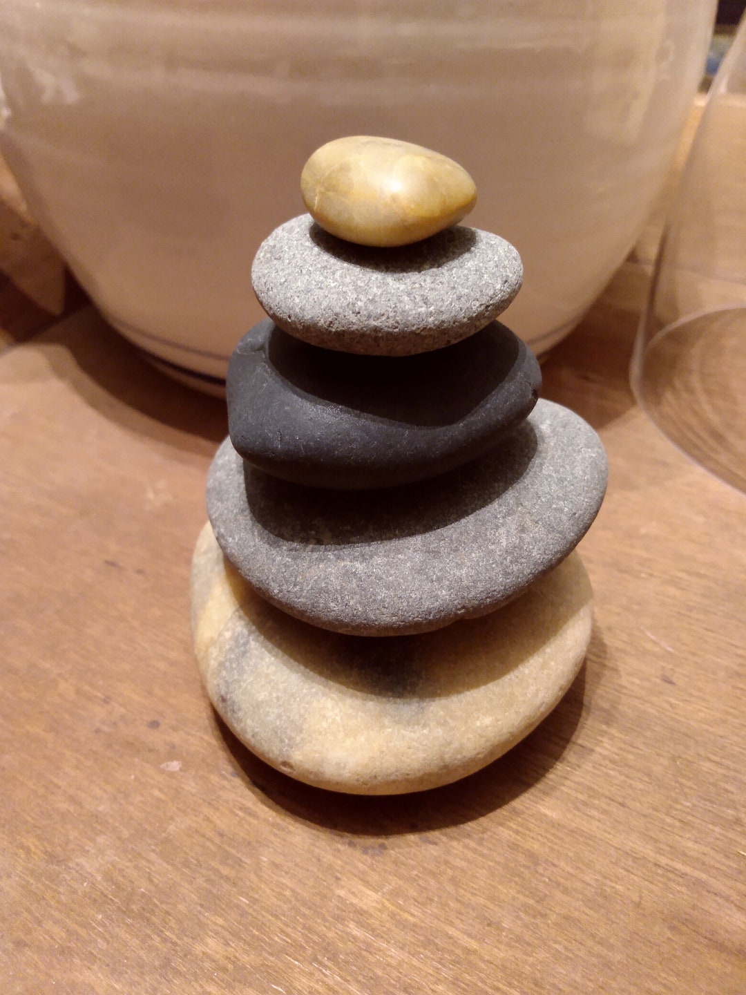Unique Pretty Beach Stone Stack 5 Natural Ocean Rocks Zen Garden ...