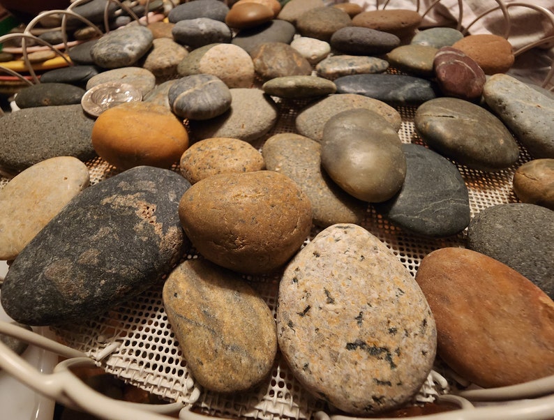 50+ Almost Round and Oval Medium Beach Stones Fountain Mosaic Terrarium ...