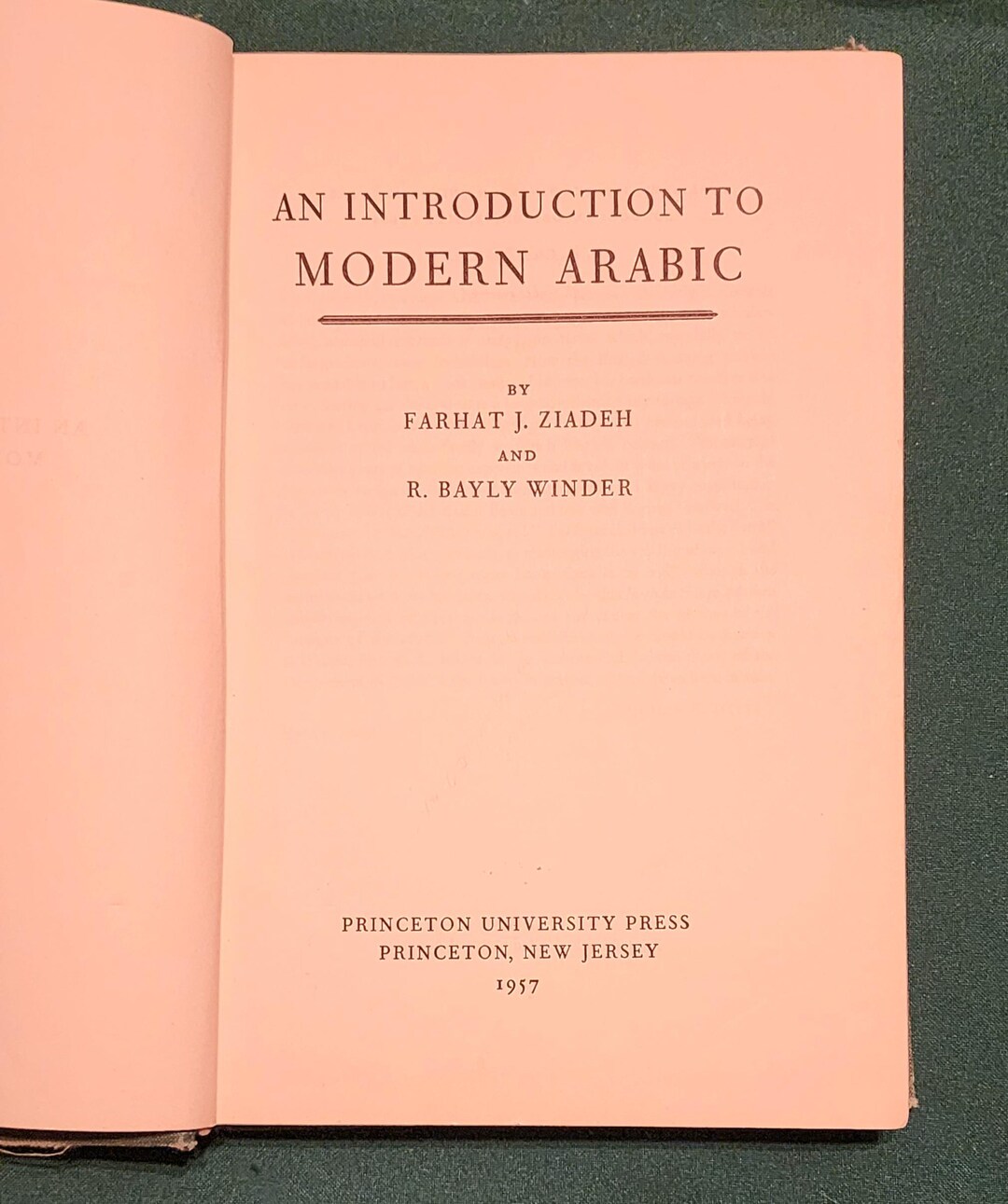 An Introduction to Modern Arabic Farhat J. Ziadeh and R. Bayly Winder ...