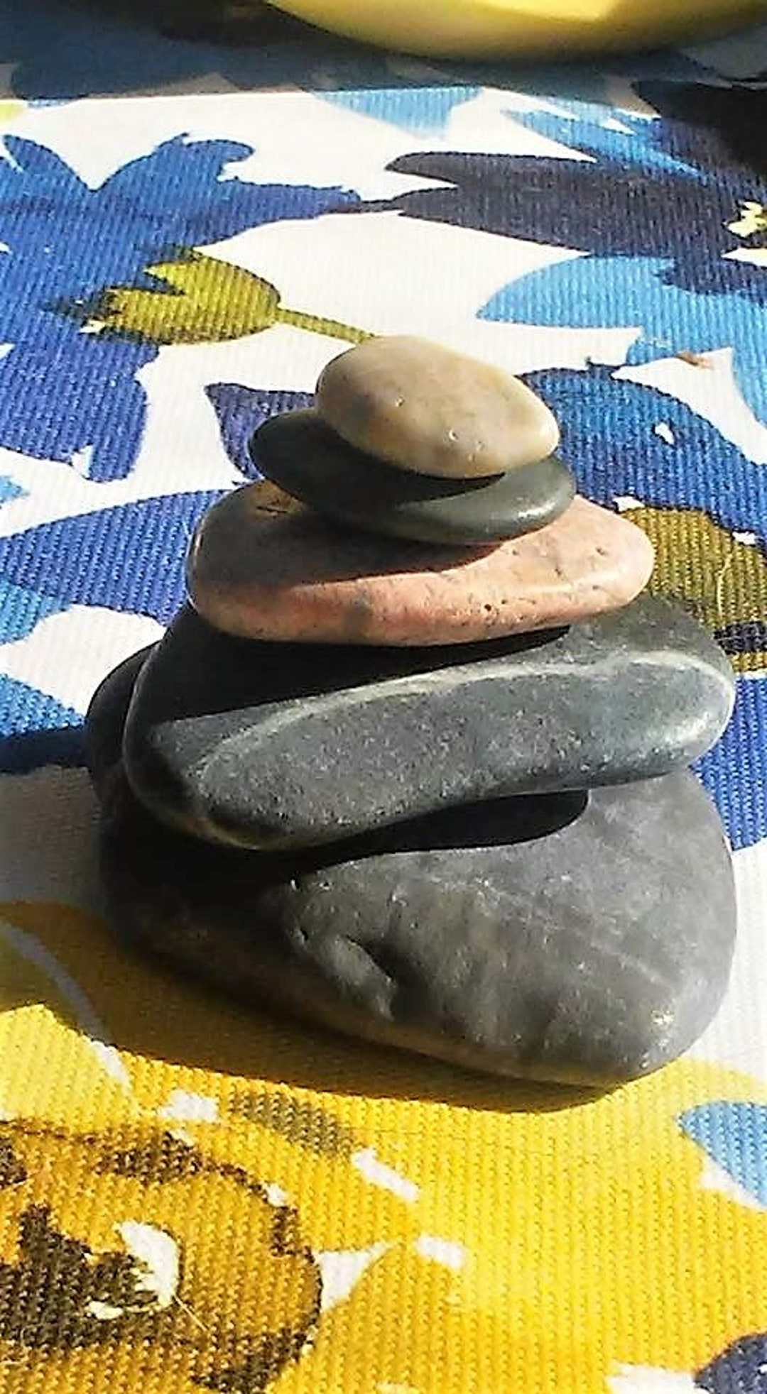 Pretty Beach Stone Stack 5 Natural Ocean Rocks Artsy Freeform Zen Decor ...
