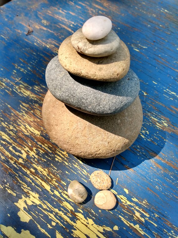 Large Chubby Stone Stack 5 8 Natural Ocean and River Rocks | Etsy