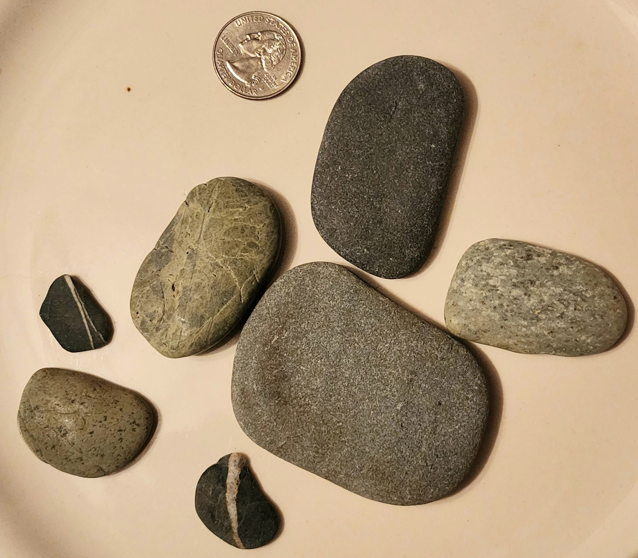 Very Pretty Beach Stone Stack 7 Natural Ocean Rocks Sea Green Blue Grey ...