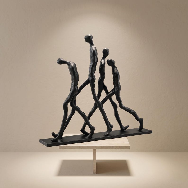 Abstract Human Sculpture, Modern Black Table Decor, Minimalist Art ...