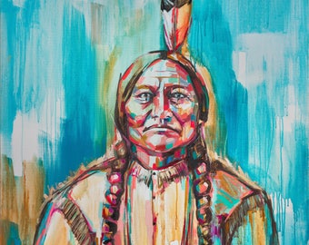 Sitting Bull giclee art print | Etsy