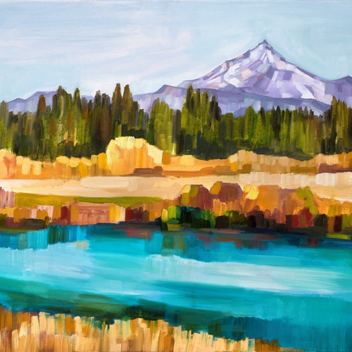Three Sisters Archival Ink Print of Central Oregon Landscape - Etsy