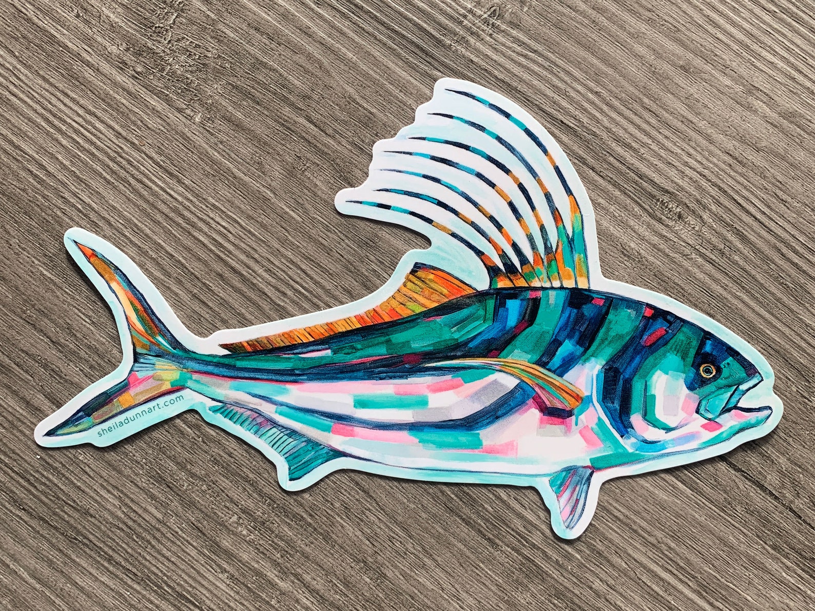 ROOSTER FISH Vinyl Sticker Fish Art | Etsy