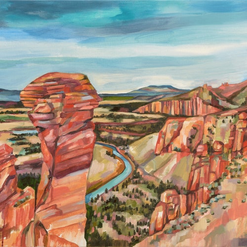 Smith Rock Archival Ink Print of Central Oregon Landscape - Etsy