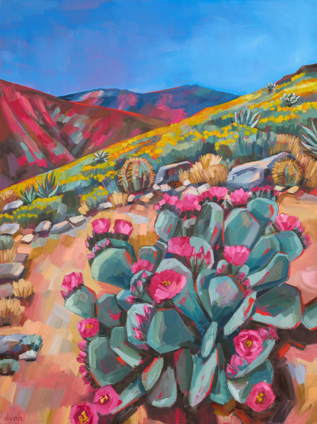 Desert Bloom Archival Ink Print of Landscape Painting - Etsy