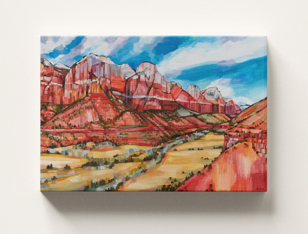 CANVAS WALL ART - Zion National Park Archival Ink Print, Ready to Hang ...