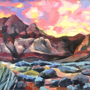 Red Rocks Fine Art Print of Nevada Landscape Oil Painting. - Etsy